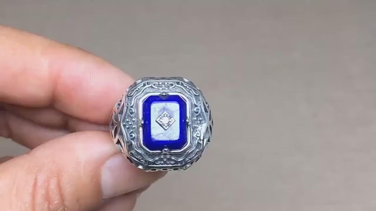 Vampire Diaries - Lapis Silver Daylight Rings